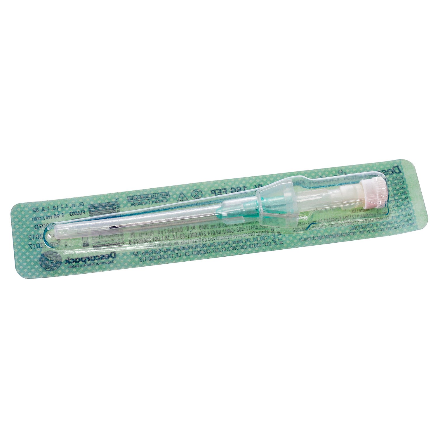 Cateter Periférico IV 18G Teflon Descarpack