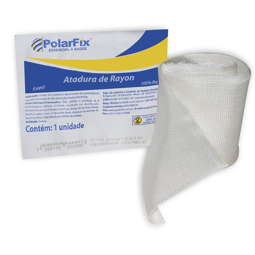 Atadura de Rayon 7,5 cm x 5 m Estéril Polarfix